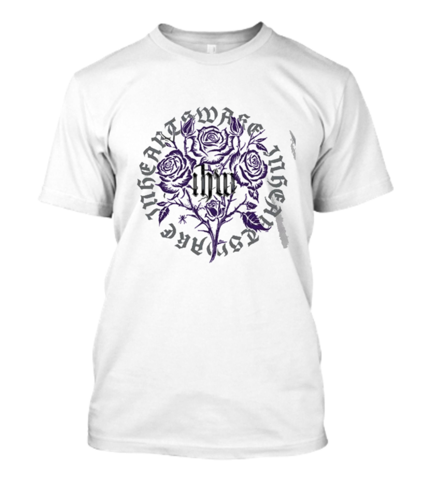 In Hearts Wake Purple Floral Arrangement Typography T-Shirt
