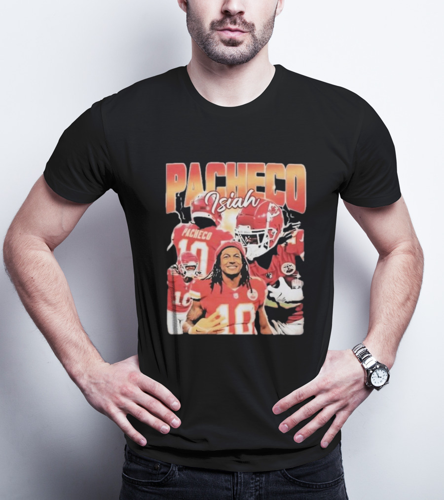 Pacheco Isiah Number 10 Red Football Jersey T-Shirt