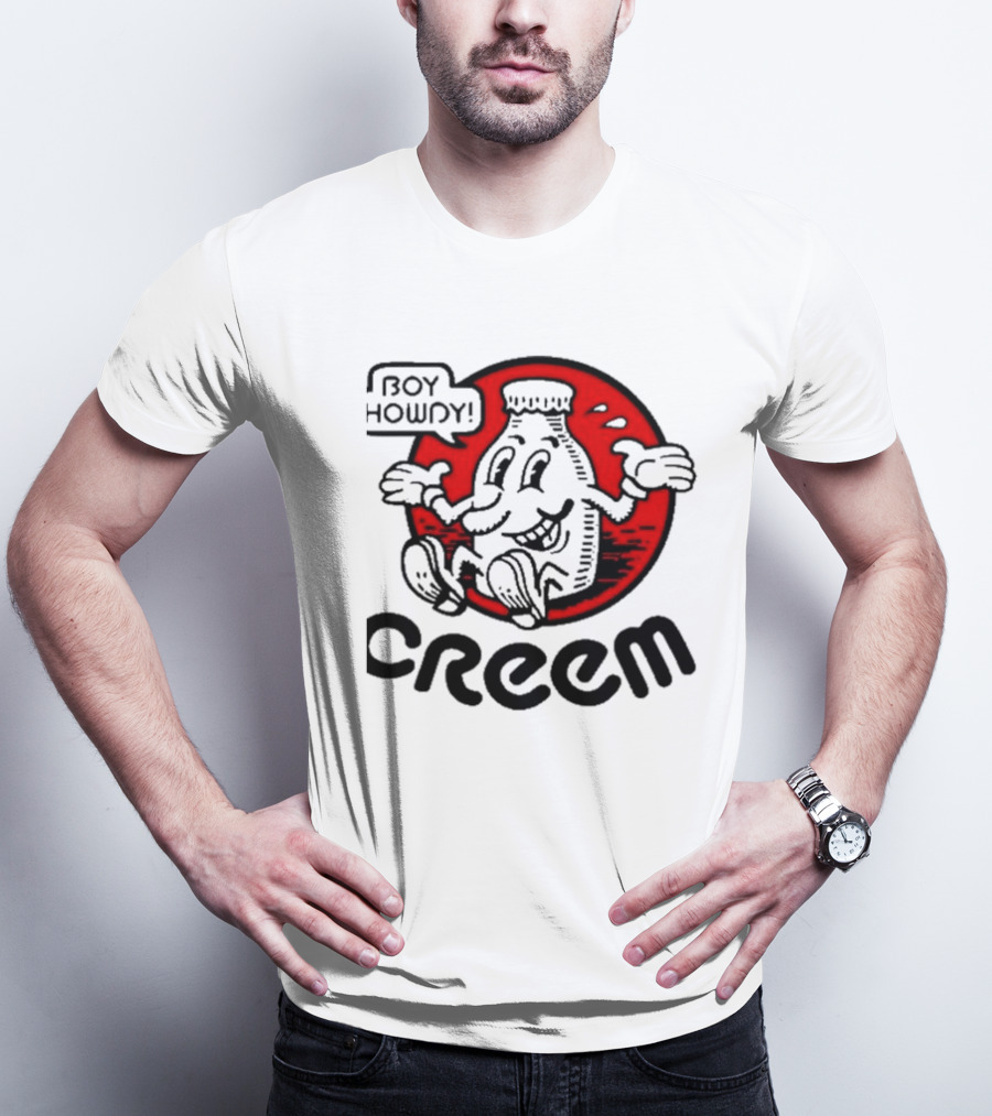 Boy Howdy Creem Vintage Bottle Character With Red Circle T-Shirt