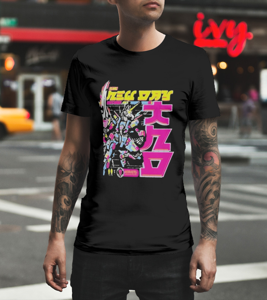 New Day Xaiver Woods Cyber Bunny Robot In Mecha T-Shirt