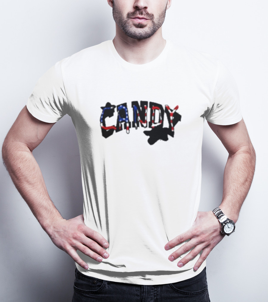 Candy Flipping America Patriotic Red Blue Shadows T-Shirt