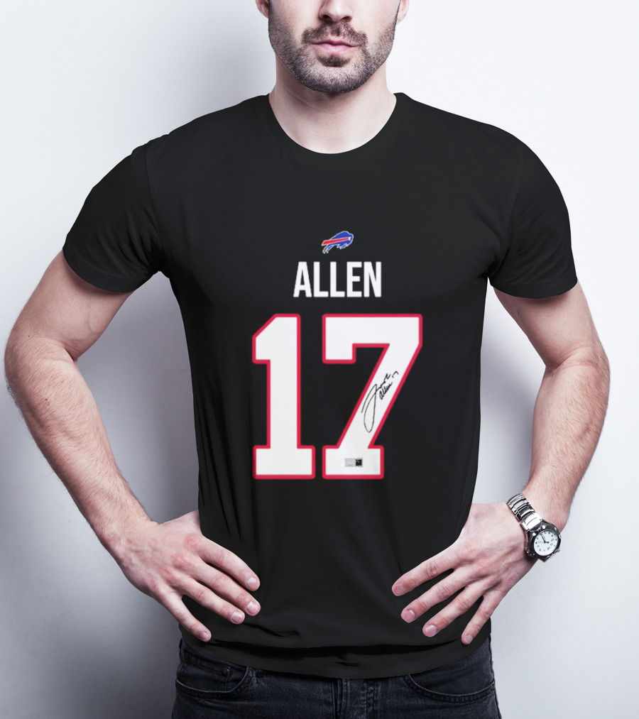 Josh Allen Buffalo Bills Number 17 Signature T-Shirt