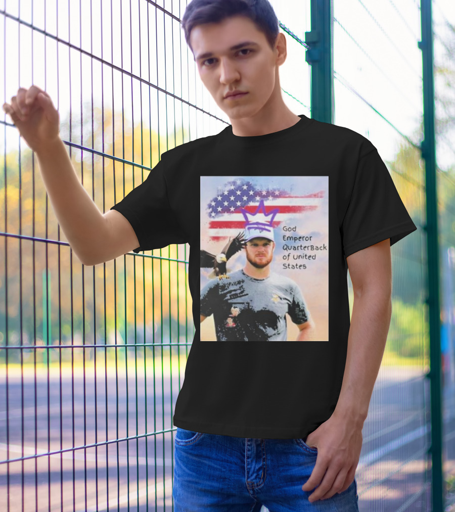 God Emperor Quarterback Of United States With American Flag And Eagle T-Shirt