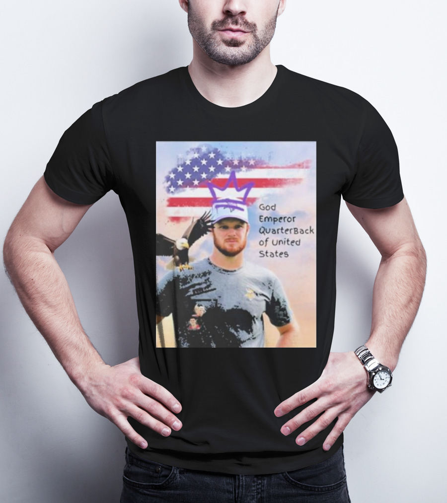 God Emperor Quarterback Of United States With American Flag And Eagle T-Shirt