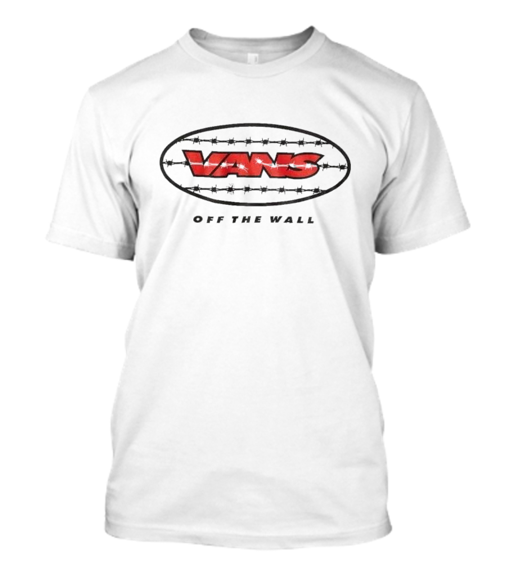 Vans Off The Wall Red Barbed Wire Oval T-Shirt