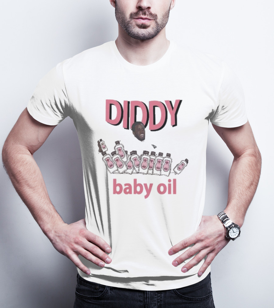 Diddy Baby Oil Bottles Pile With Smiling Face T-Shirt