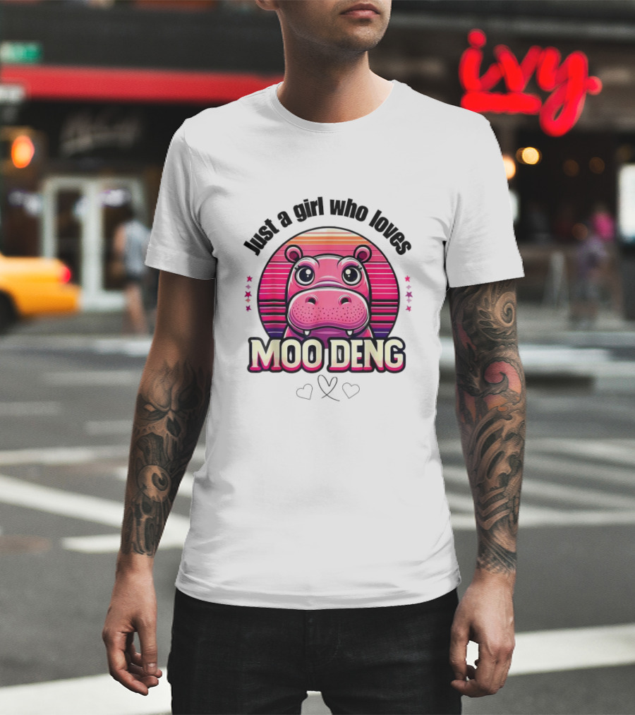 Just A Girl Who Loves Moo Deng Cute Hippo T-Shirt
