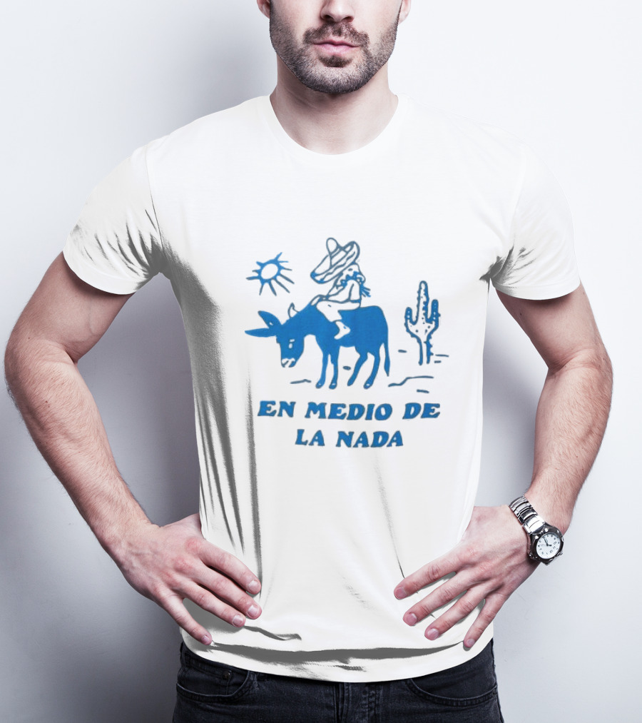 En Medio De La Nada Donkey Rider Cactus Desert Scene T-Shirt