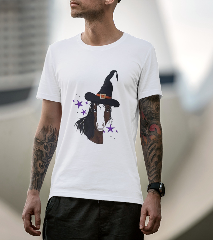 Katie Van Slyke Mini Witch Horse With Stars T-Shirt
