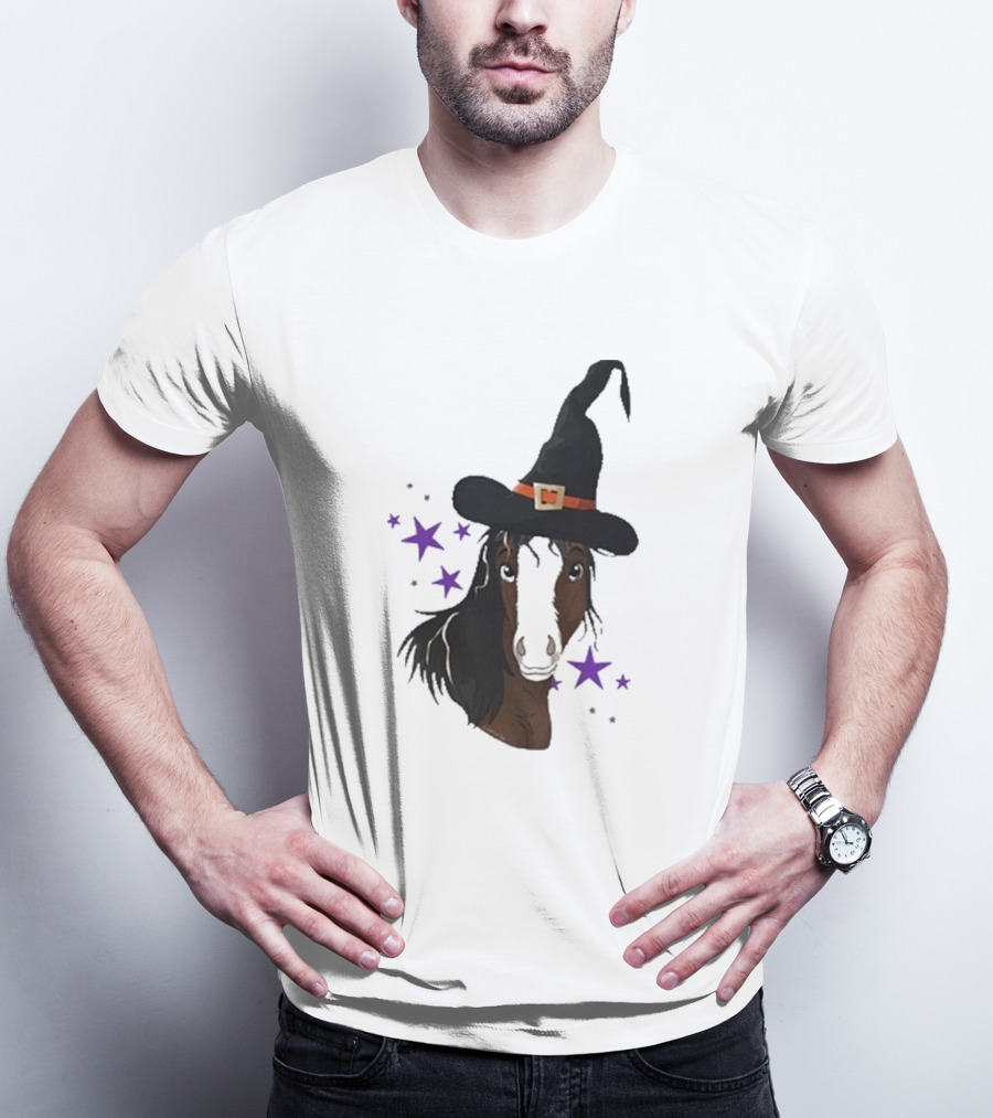 Katie Van Slyke Mini Witch Horse With Stars T-Shirt