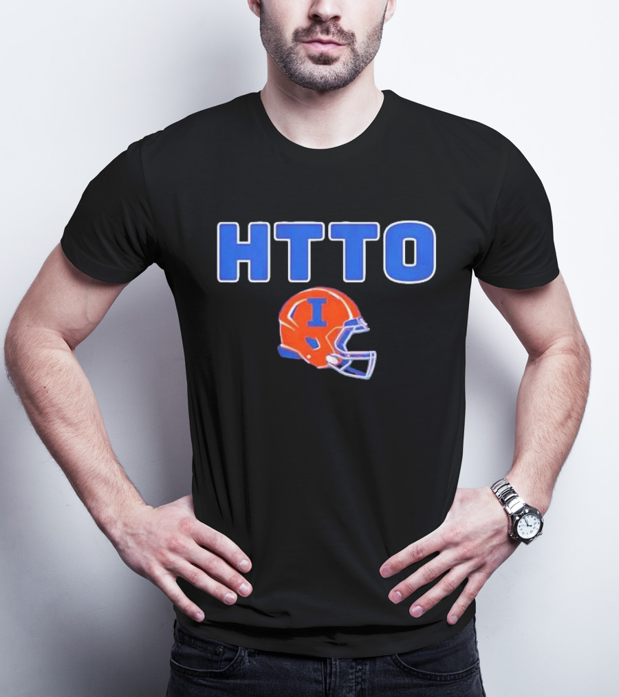 HTTO Illinois Fighting Illini Football Helmet T-Shirt