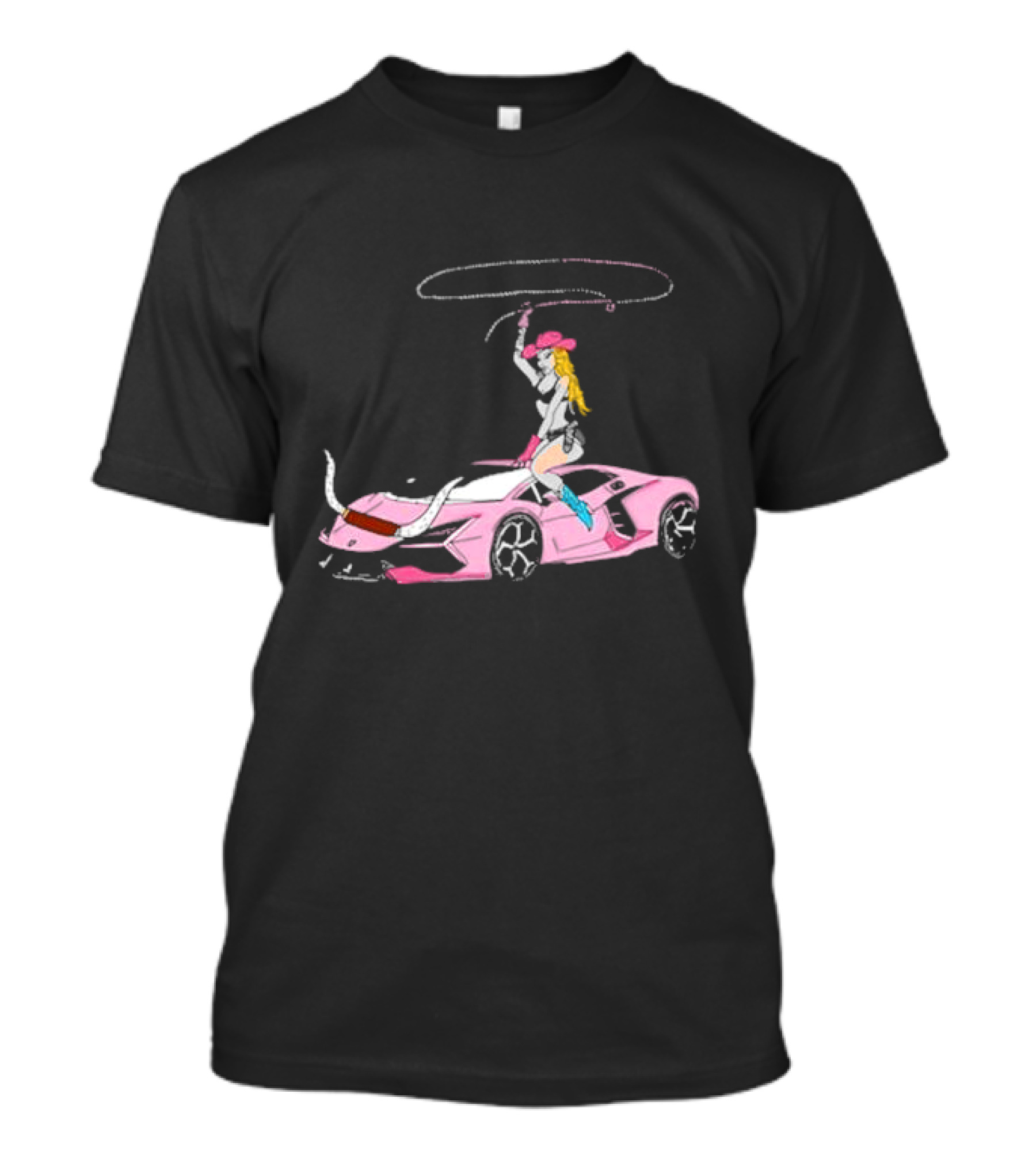Iggy Azalea The Motherland Singapore Pink Sports Car Cowgirl Lasso T-Shirt