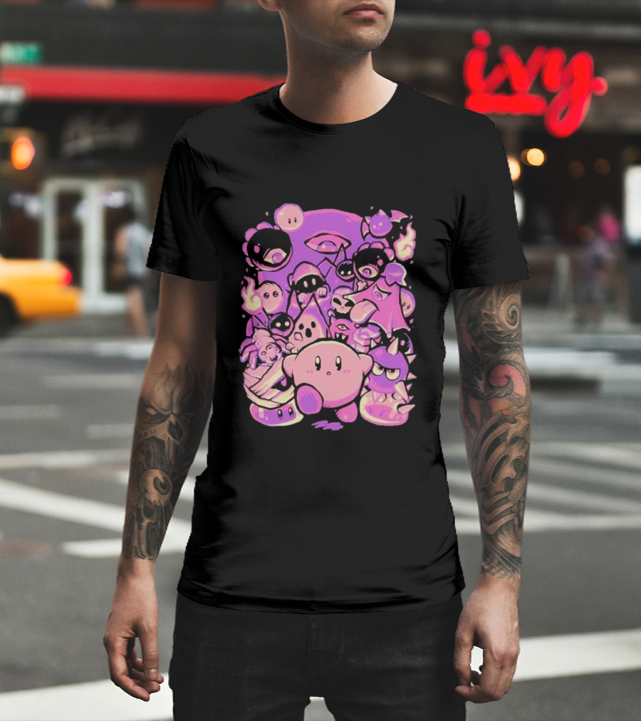 Nightmare Land Kirby And Enemies Pixeleyebat T-Shirt