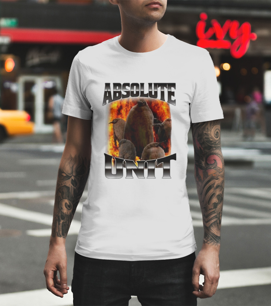 Absolute Unit Penguin Fire Bootleg Rap T-Shirt