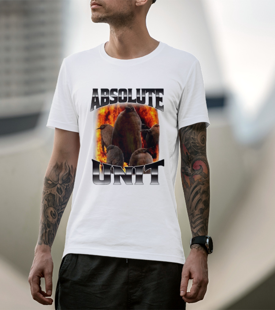 Absolute Unit Penguin Fire Bootleg Rap T-Shirt