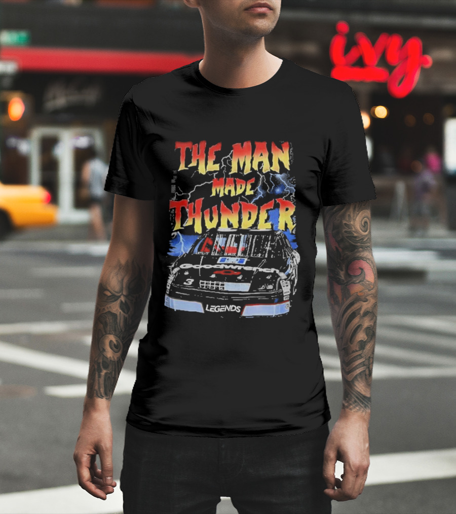 Dale Earnhardt 3 The Man Made Thunder Legends T-Shirt