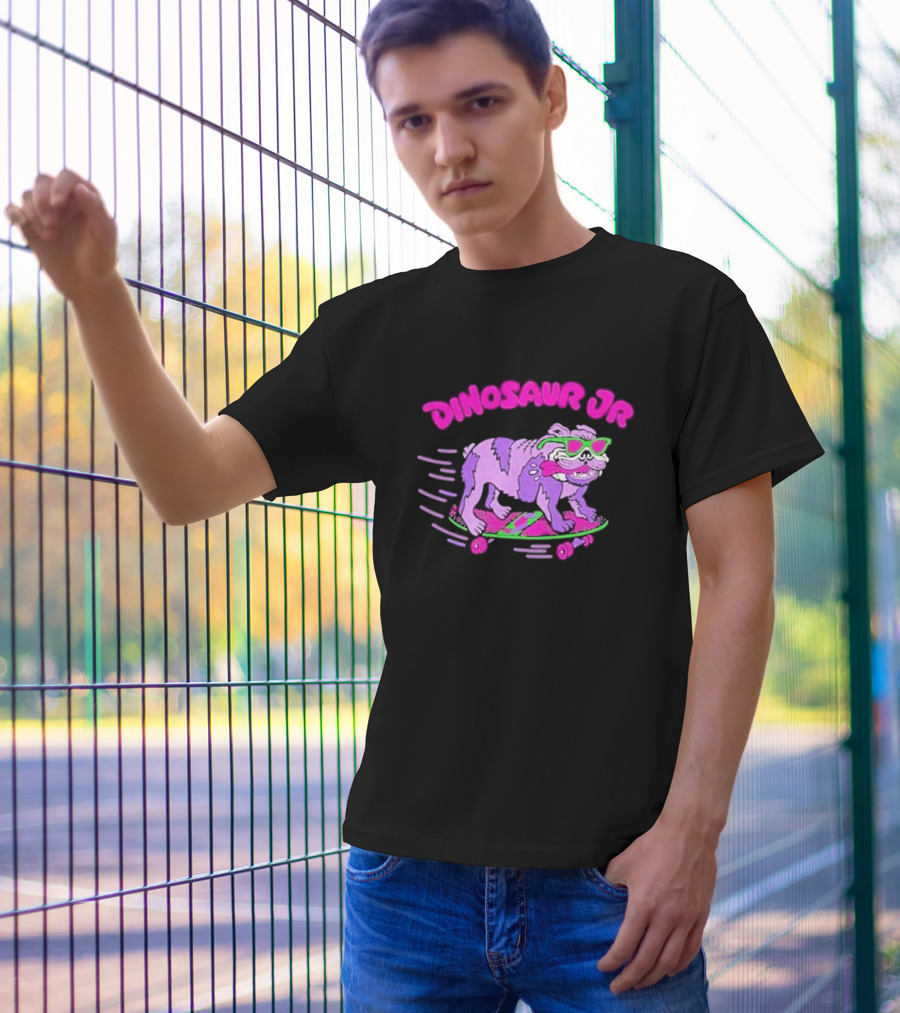 Dinosaur Jr Skateboard Bulldog Neon T-Shirt