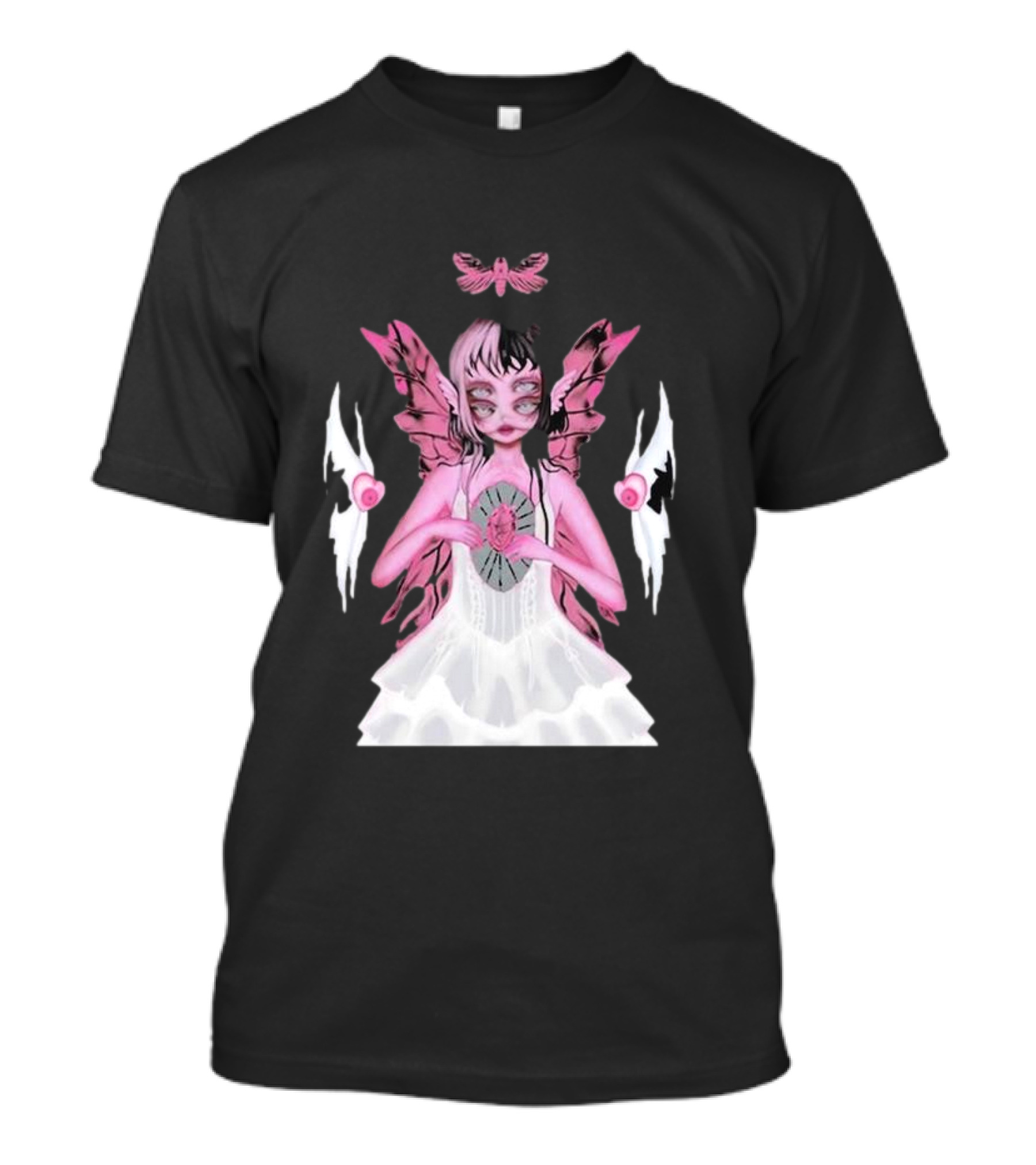 Melanie Martinez Portals Heart Pink Winged Character With Moth And Eyes T-Shirt