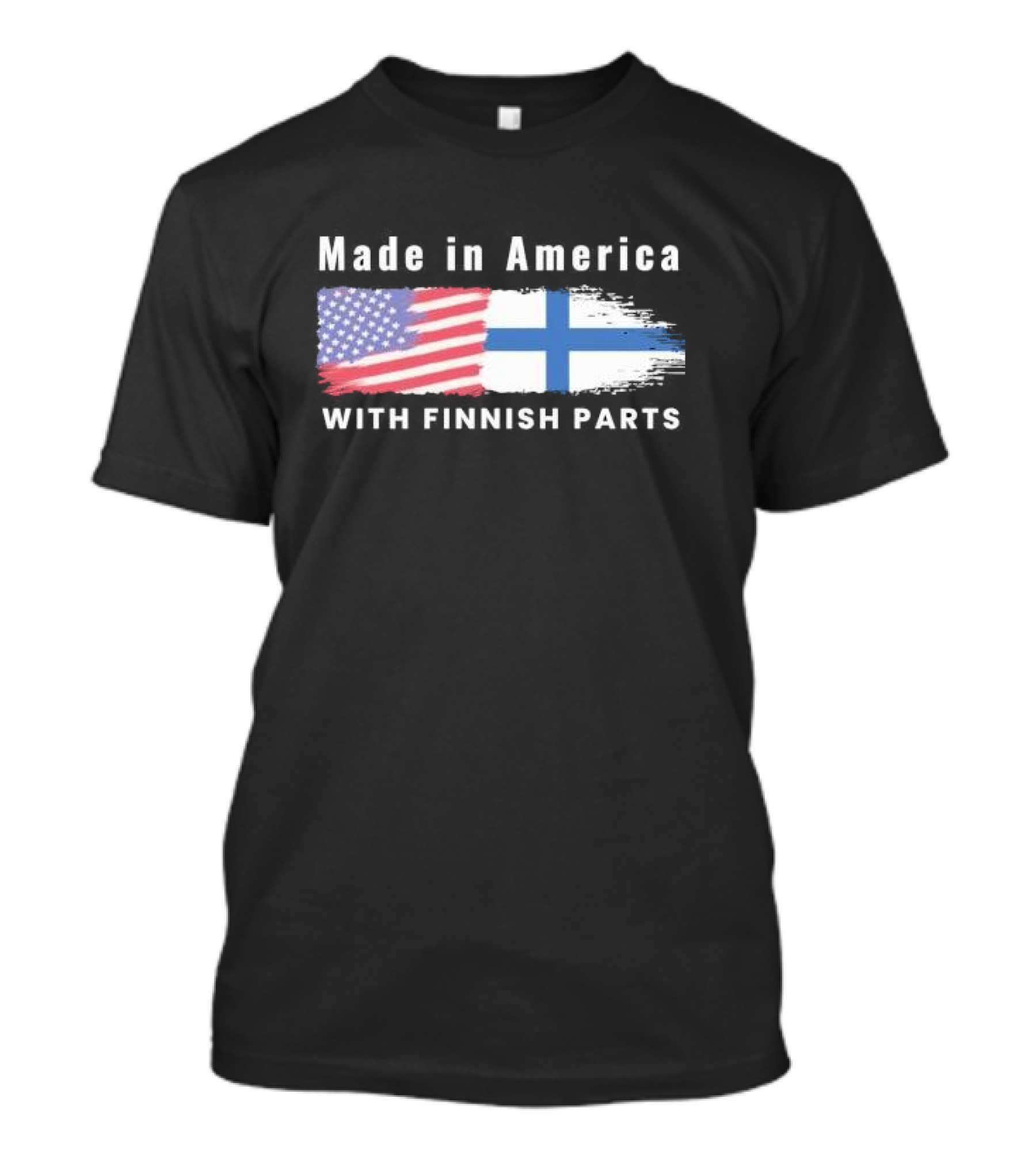 Made In America With Finnish Parts USA Finland Flags T-Shirt