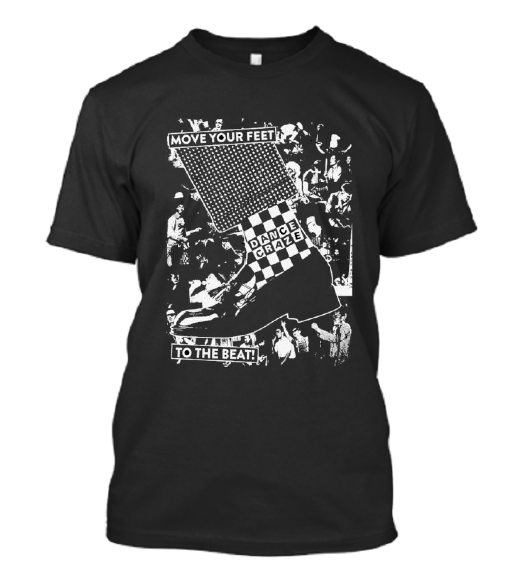 Move Your Feet Dance Craze To The Beat Checkered Ska T-Shirt