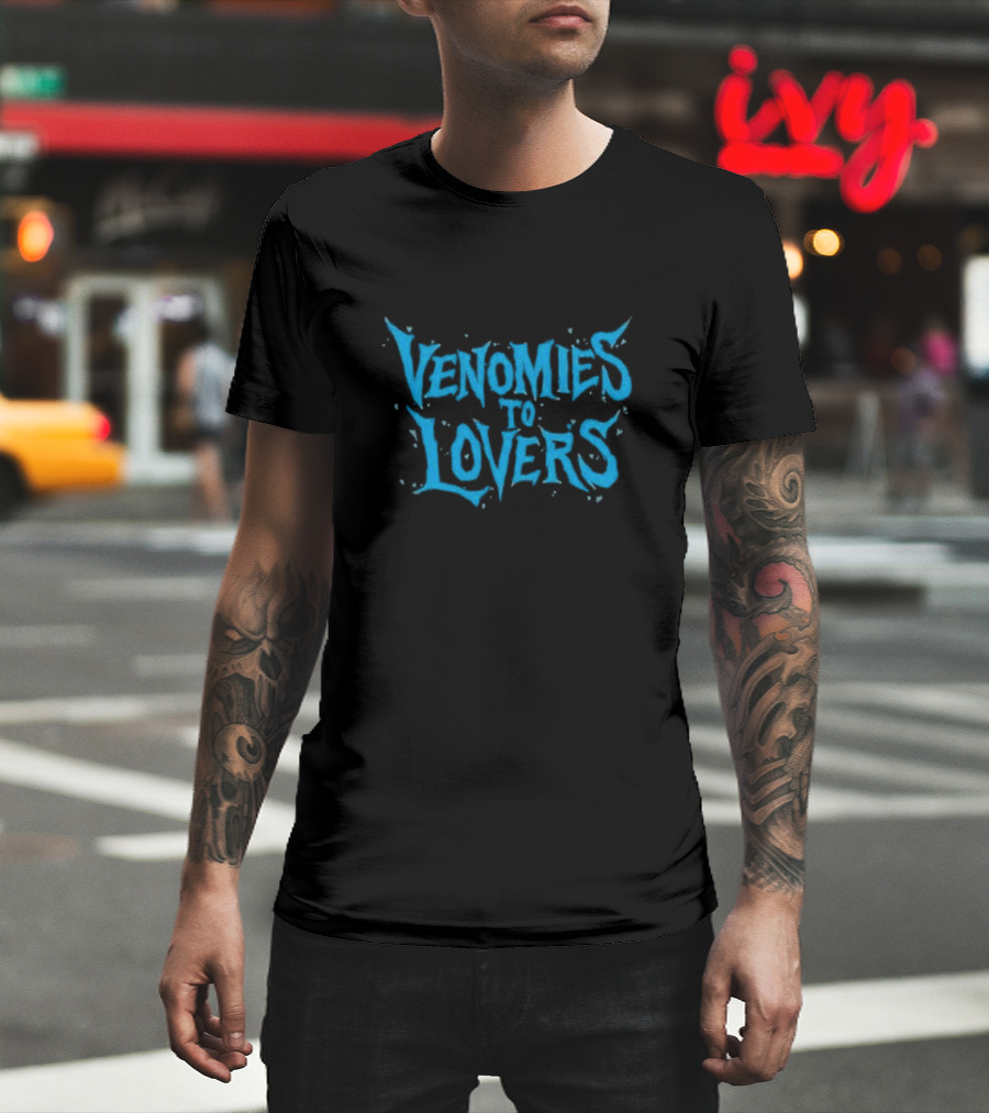 Venomies To Lovers Super Yaki Text Blue T-Shirt
