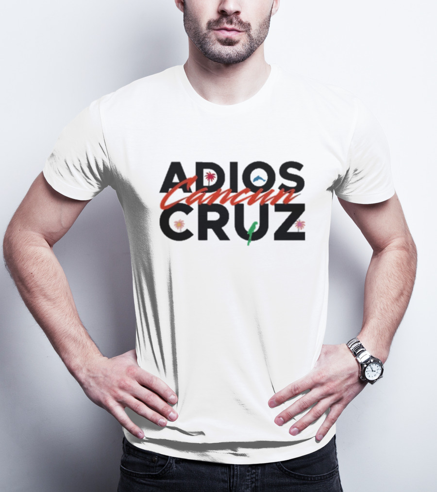 Colin Allred Adios Cancun Cruz Palm Tree Tropical Parrot T-Shirt