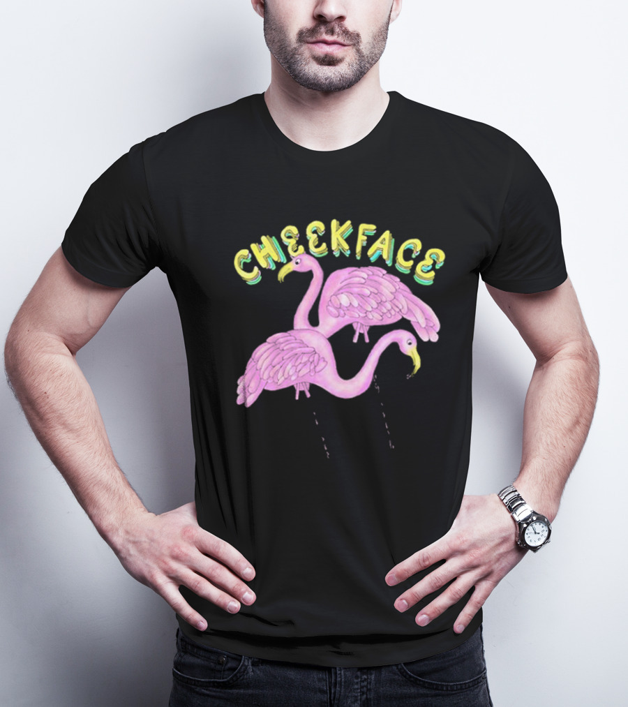 Cheekface Pink Flamingos T-Shirt