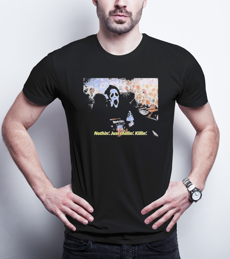 Ghostface Spooktober Nothin’ Just Chillin’ Killin’ Retro Style Vibes T-Shirt