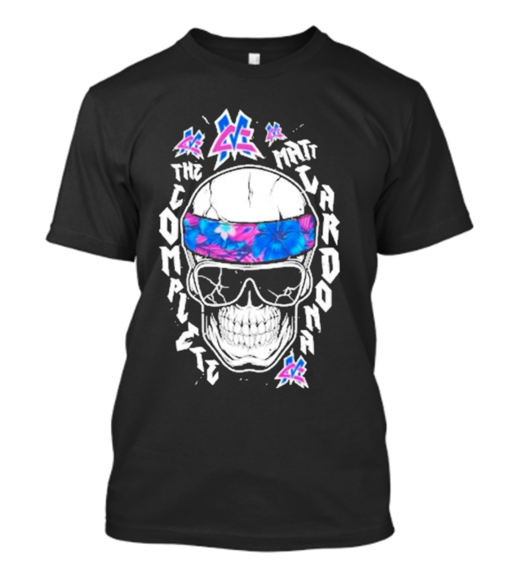 Matt Cardona The Complete Hawaii Skull And Sunglasses Floral Headband T-Shirt