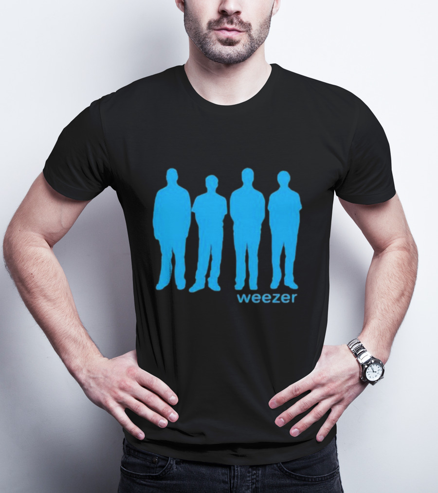 Weezer Blue Album Cover Silhouette Band Members T-Shirt