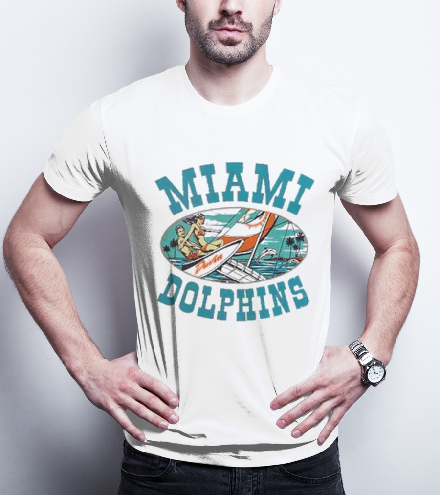 Miami Dolphins Sailing Adventure Retro Vibes T-Shirt