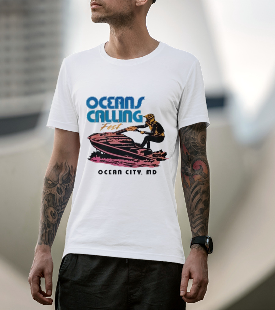 Oceans Calling Fest Ocean City MD Jetski T-Shirt