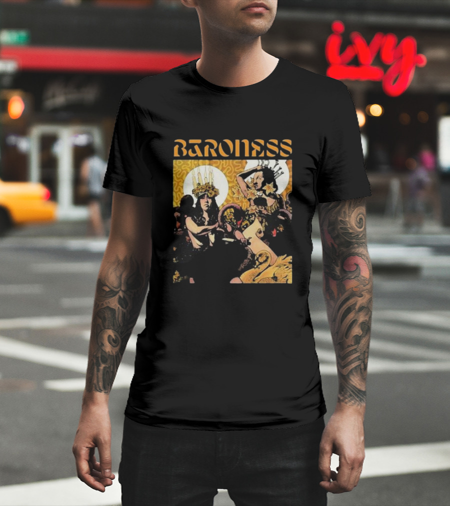 Baroness Yellow Psychedelic Art Ensemble T-Shirt