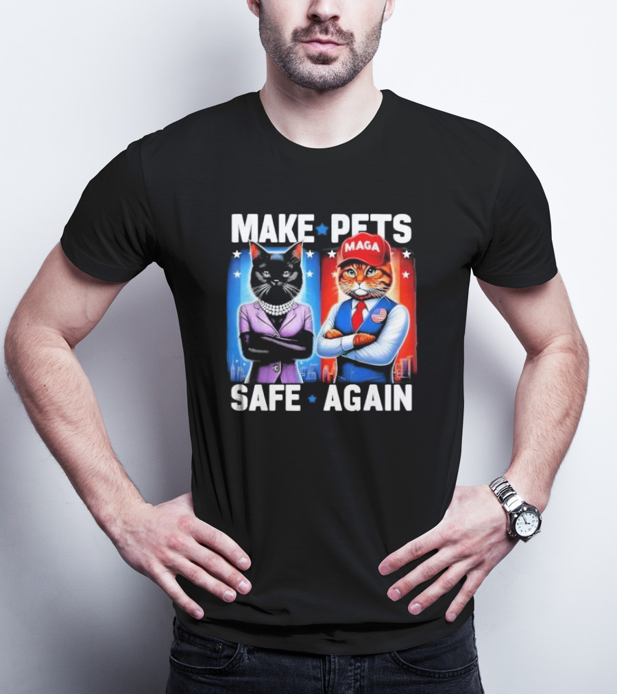 Make Pets Safe Again MAGA Cat And Dog Debate T-Shirt