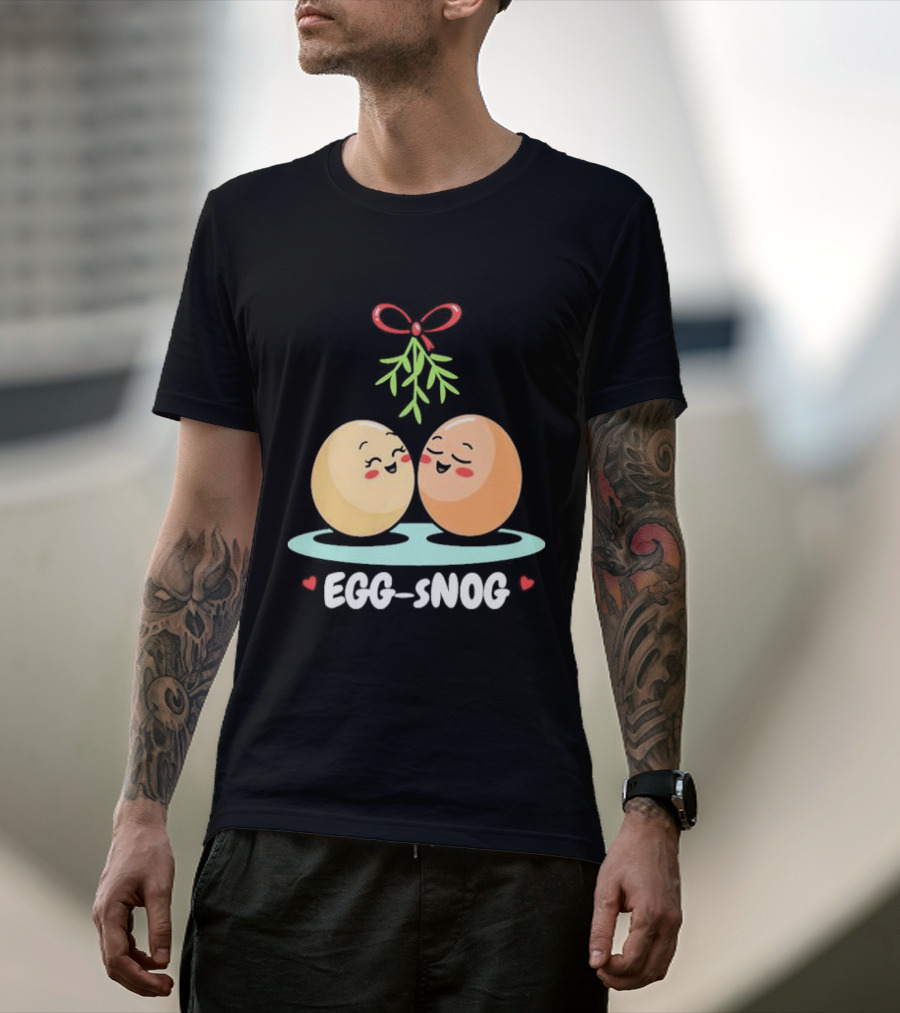 Egg Snog Mistletoe With Small Hearts T-Shirt