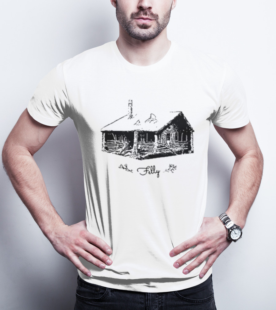 Felly Rustic Cabin Sketch T-Shirt