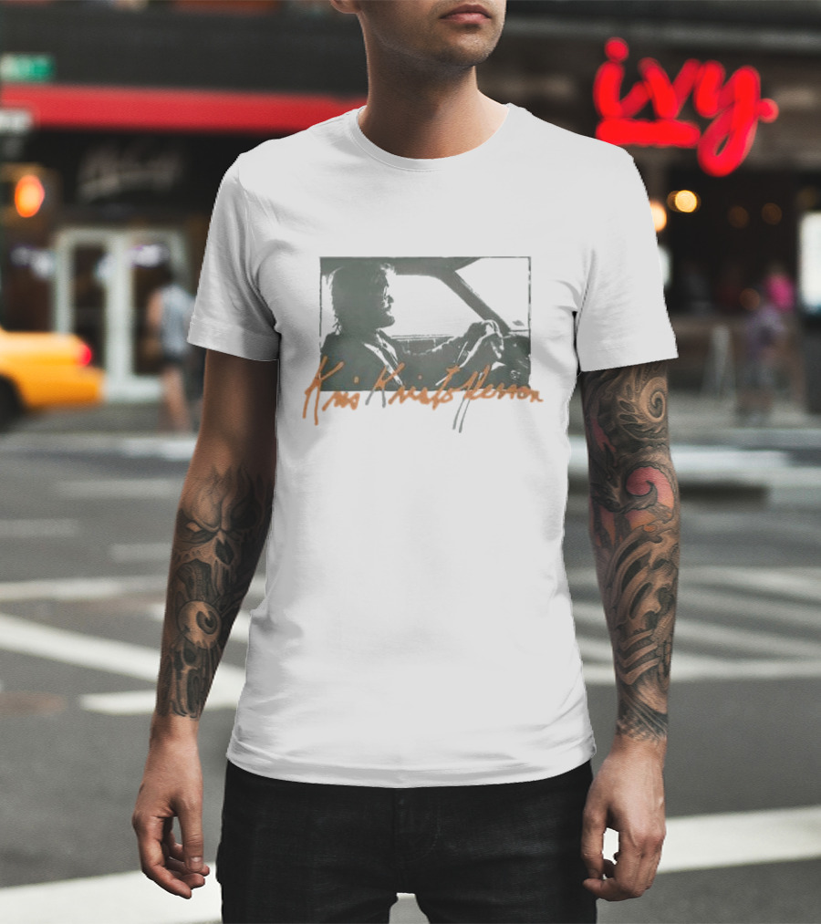 Kris Kristofferson Driving Car T-Shirt