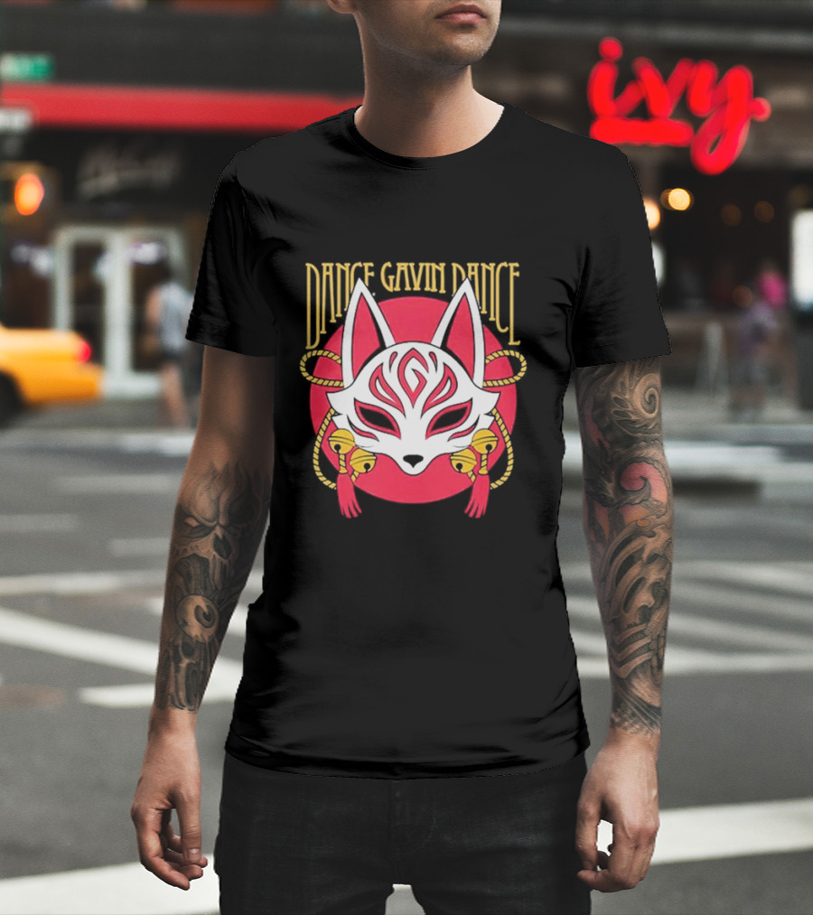 Dance Gavin Dance Kitsune Fox Mask With Bells T-Shirt
