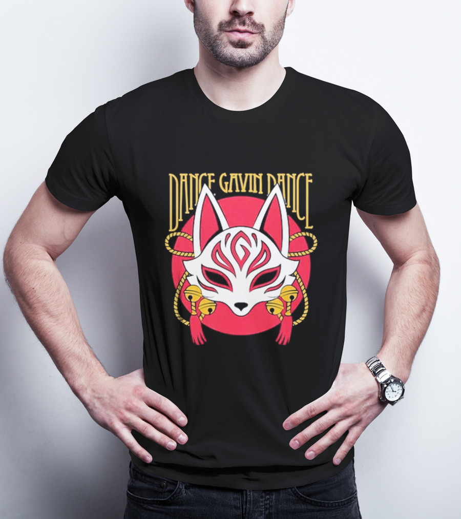 Dance Gavin Dance Kitsune Fox Mask With Bells T-Shirt