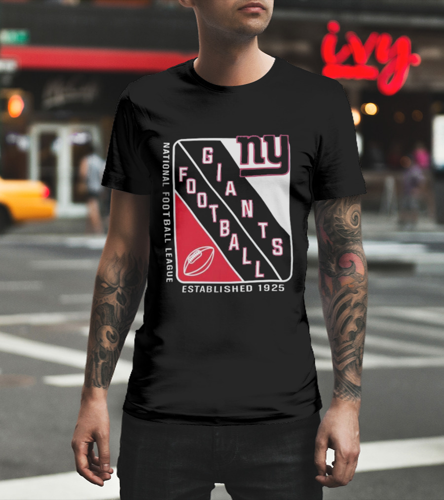 New York Giants National Football League Established 1925 Football Shield T-Shirt