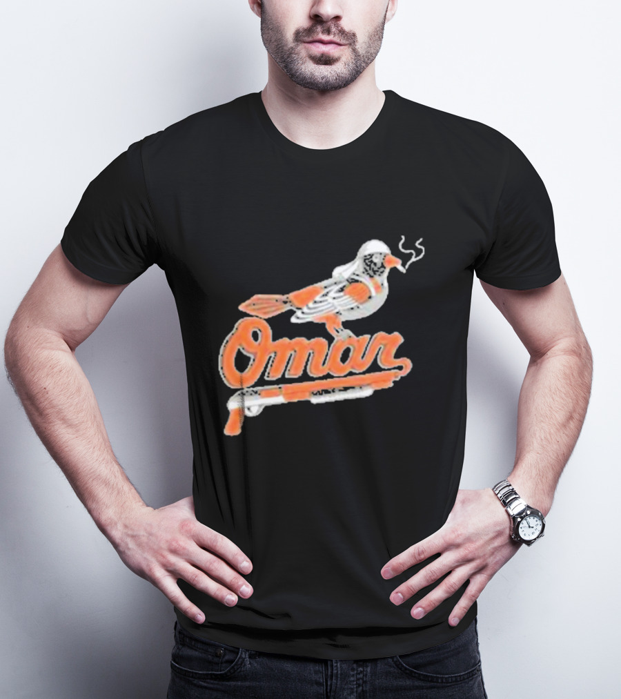 Omar Smoking Bird Perched On Shotgun Baltimore Oriole T-Shirt