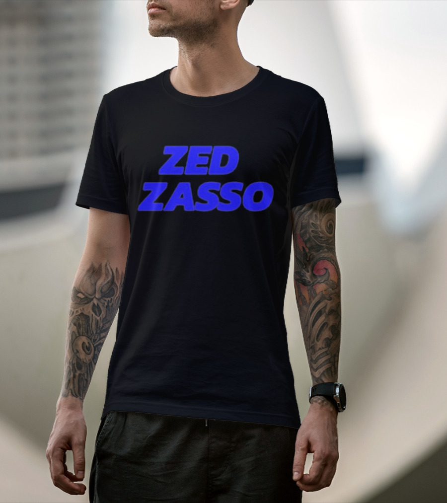 Zed Zasso Bold Blue Lettering T-Shirt