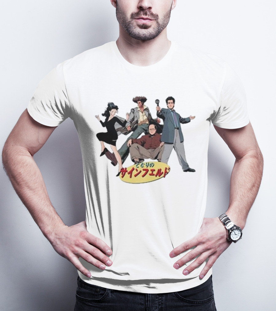 Japanese 90s Sitcom K Thor Jensen Seinfeld Anime Style Characters T-Shirt