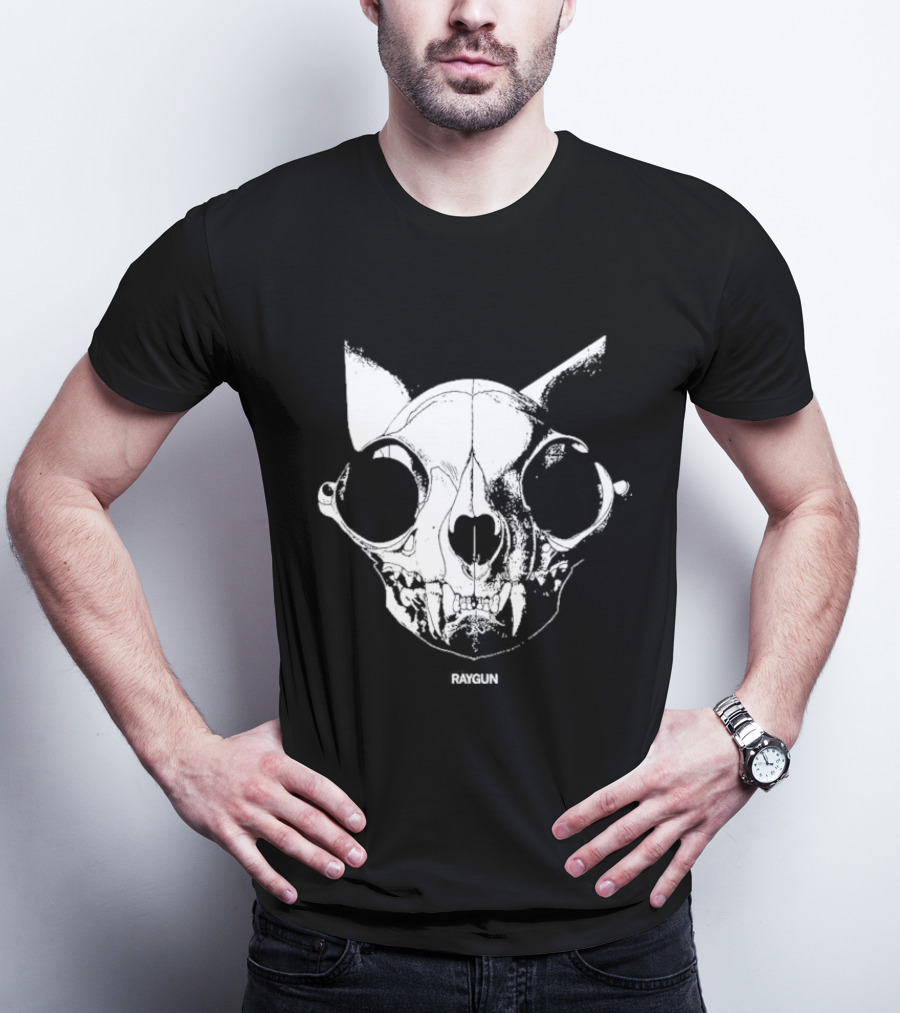 Cat Skull Raygun Heavyweight T-Shirt