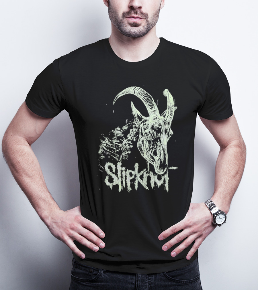 Slipknot Glow In The Dark Goat Skull Skeleton T-Shirt