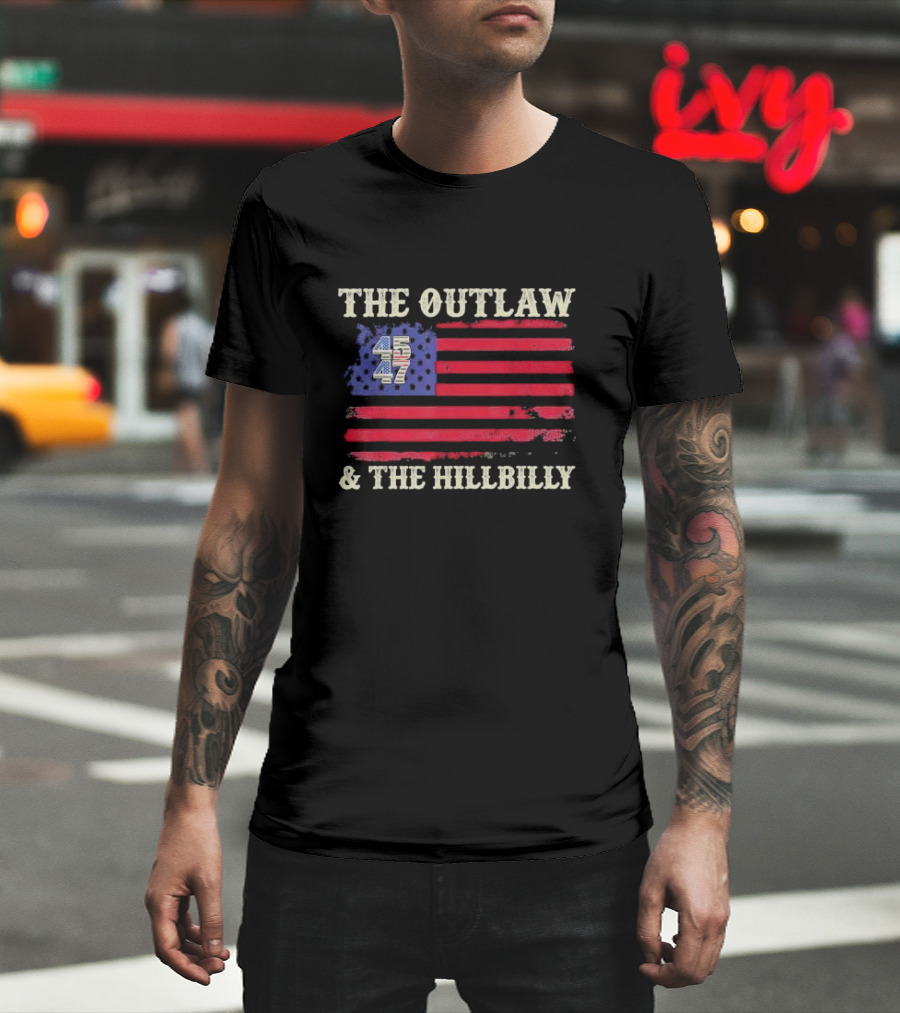 The Outlaw 45 47 American Flag And The Hillbilly T-Shirt