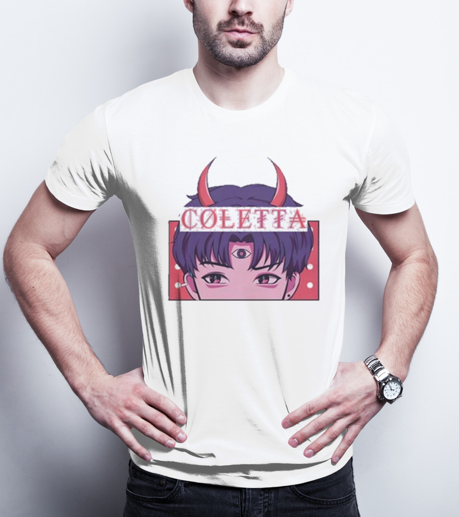 Coletta Manga Anime Third Eye Red Horns T-Shirt