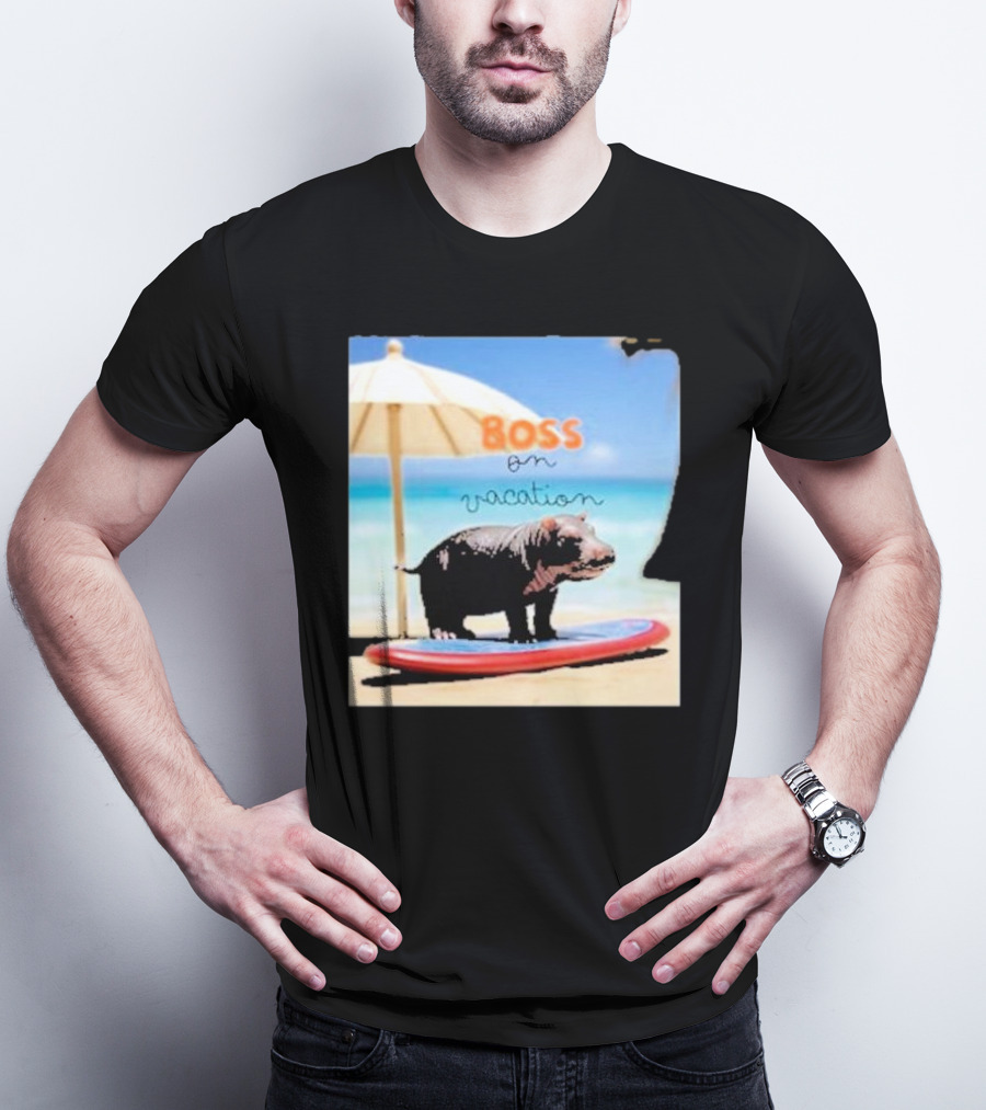 Boss On Vacation Hippo Beach Fun Series Summer T-Shirt