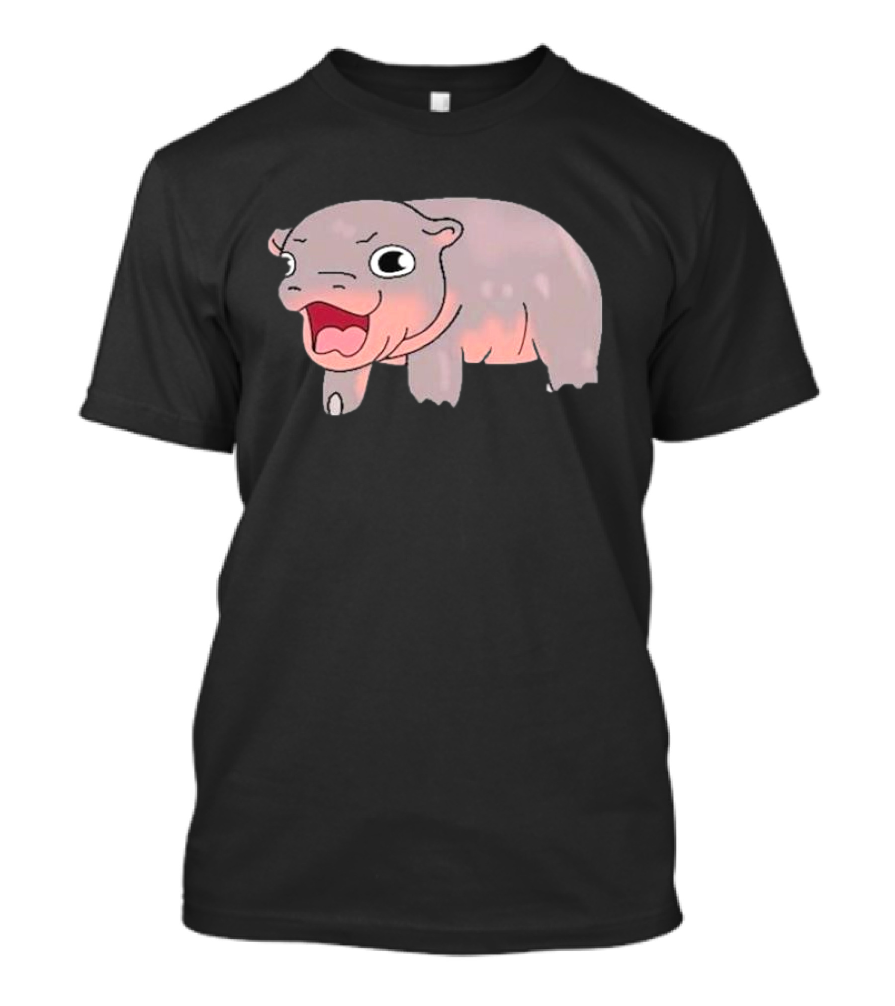 Moo Deng Baby Hippo Hippopotamus Cute Cartoon Character T-Shirt