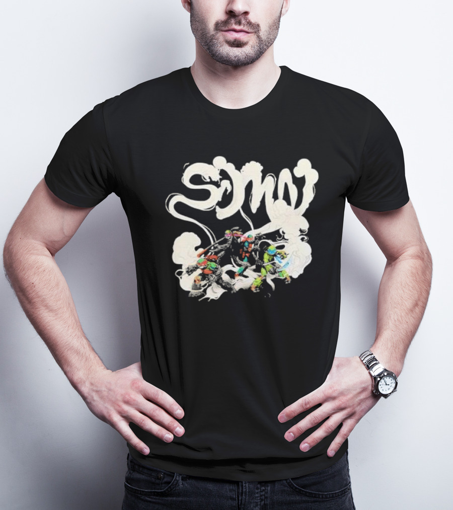 Sidemen Smoke Artistic Logo With Ninja Warrior T-Shirt